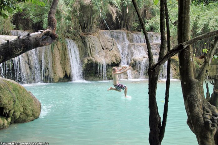 Ausflug zum Wasserfall Kuang Si bei Luang Prabang